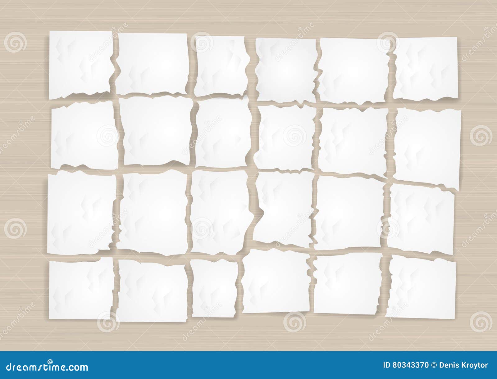 Scraps of the white paper stock illustration. Illustration of object ...