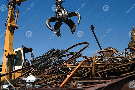 Scrapyard grabber stock image. Image of heap, metal, environment - 10975043