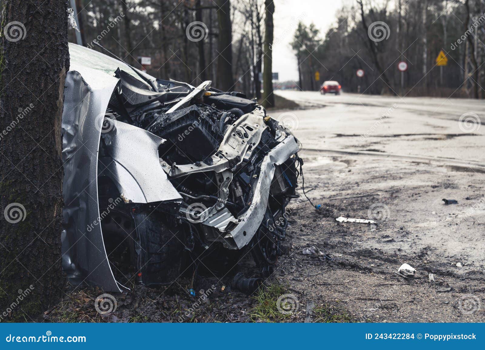 Scrapyard Use Front Bumper of a Crashed Hatchback at Warsaw Woods Stock ...
