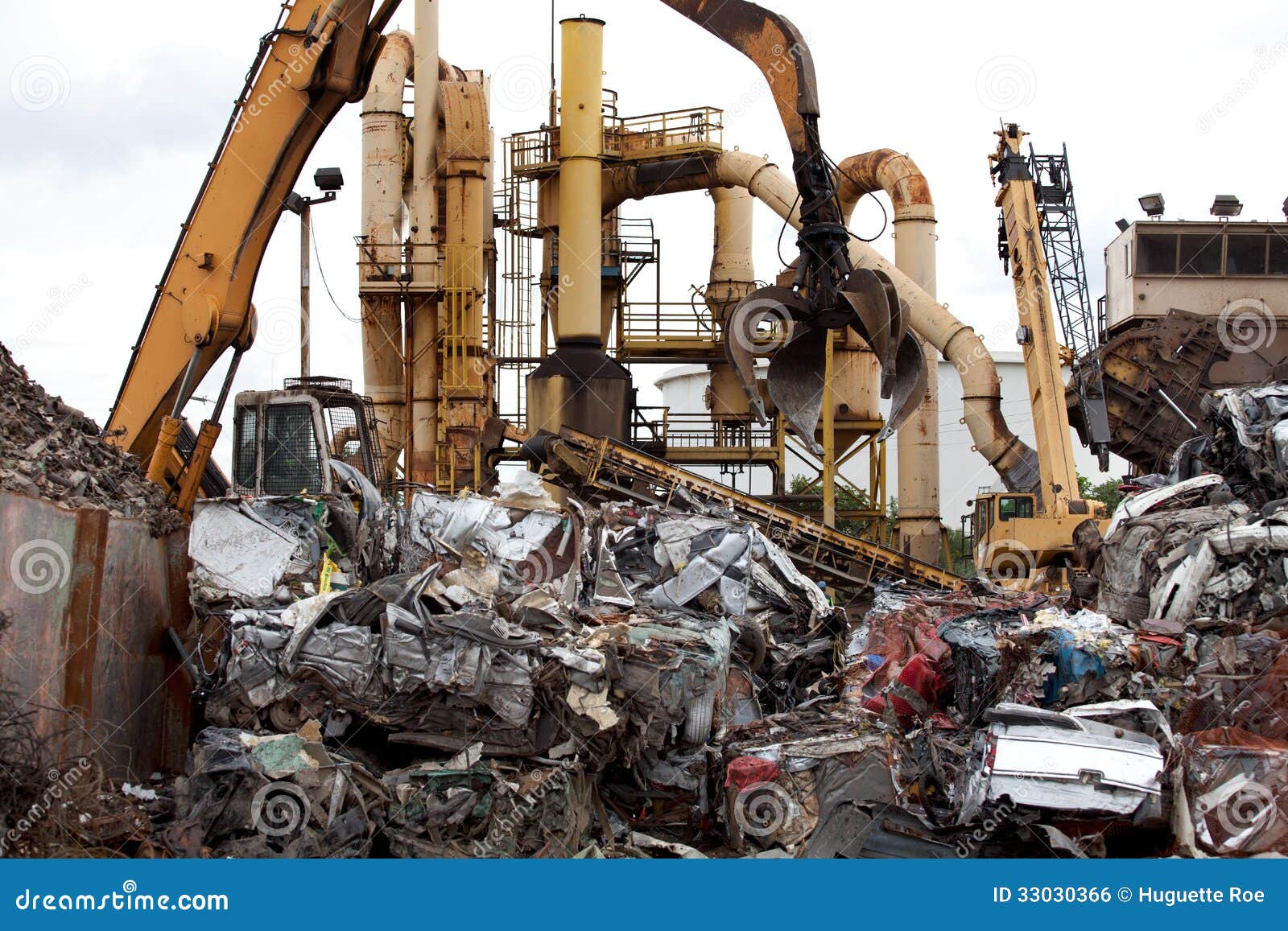 Scrapyard view stock photo. Image of facility, crushed - 33030366