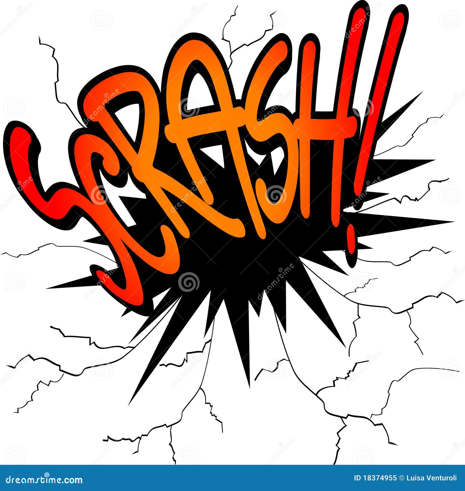 Scrash! stock illustration. Illustration of hole, thunder - 18374955