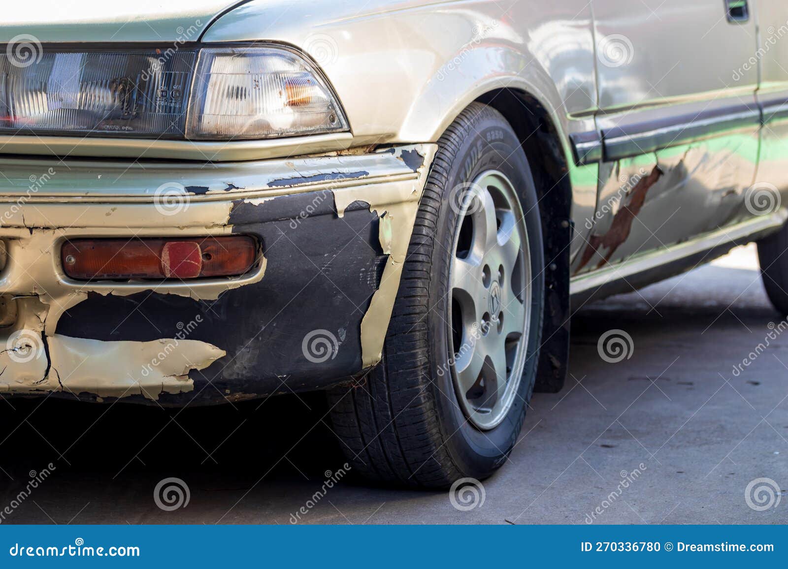 Scratch Abrasion on Car Front Bumper Due To Accident Stock Photo ...
