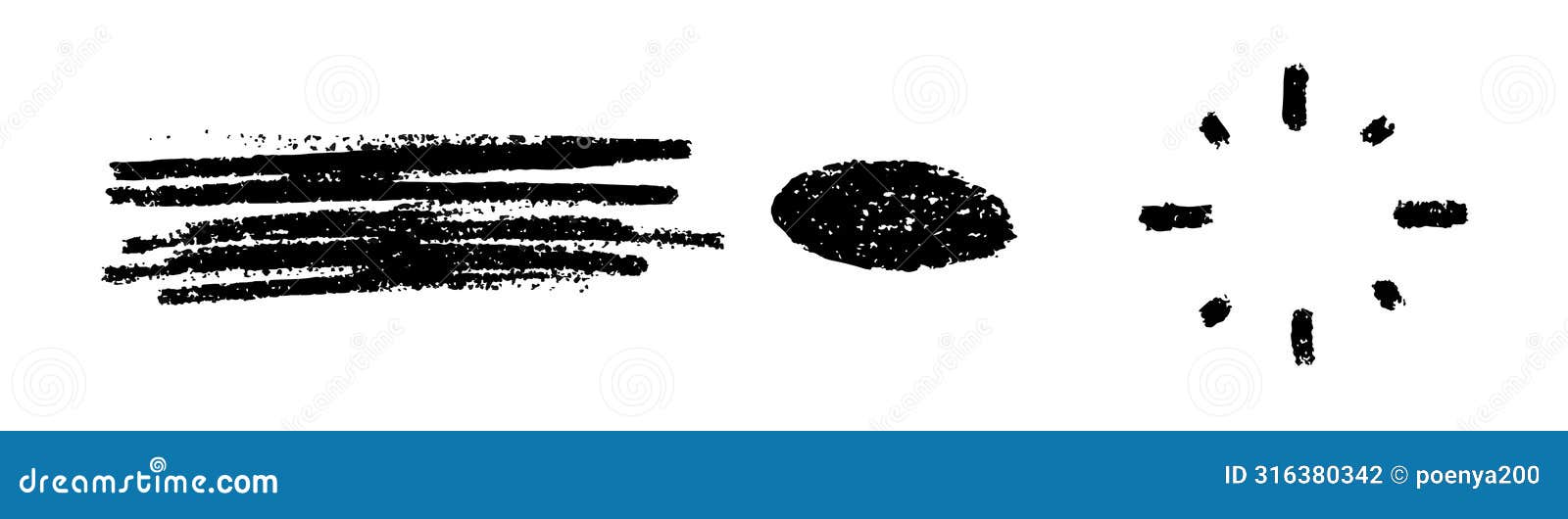 Scratch Basic Geometric Shapes Set. Hand Drawn Noise Grunge Pencil ...