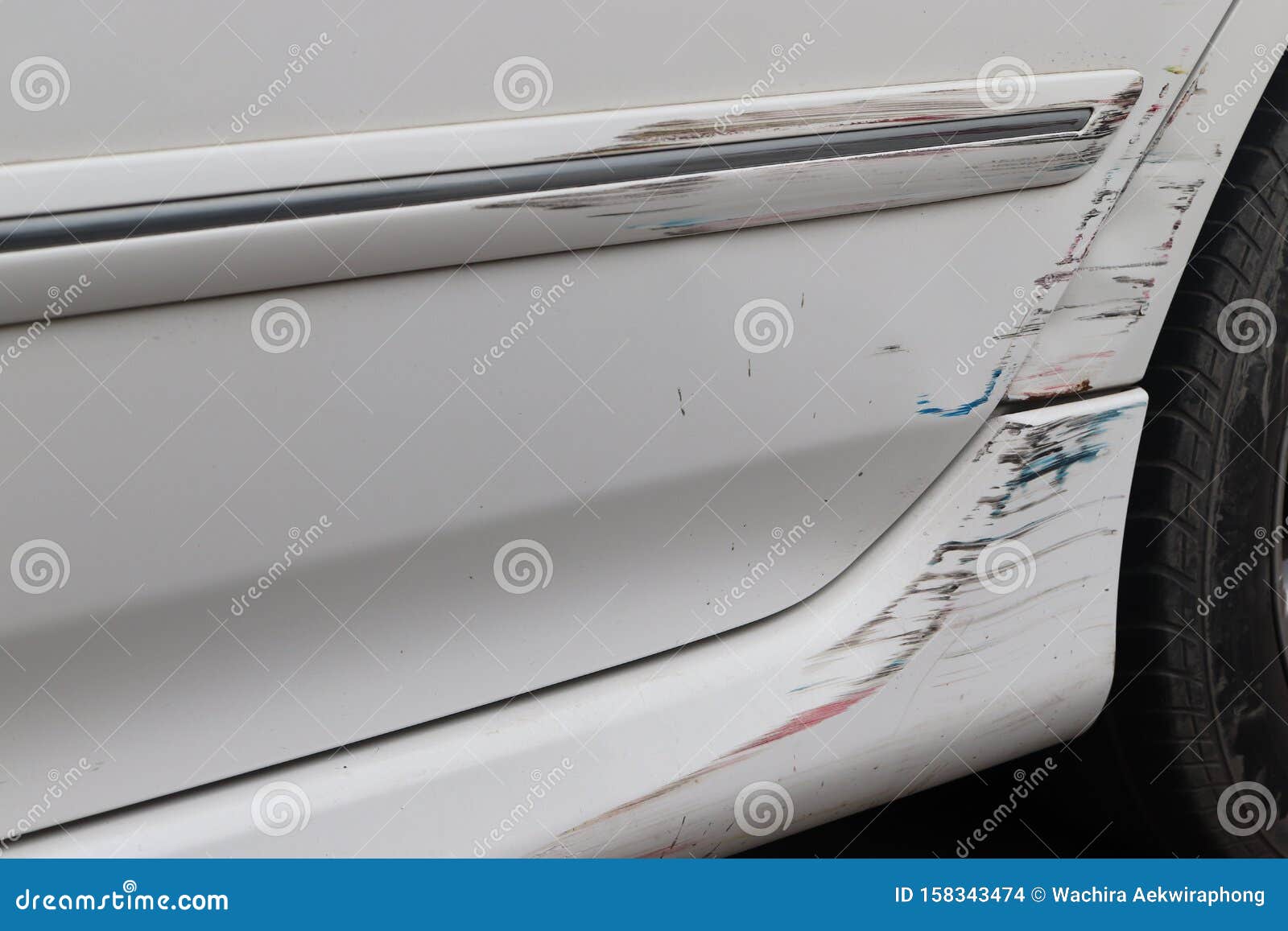 Scratch on the Car, Color of Car Damaged Due To Accident Stock Photo ...