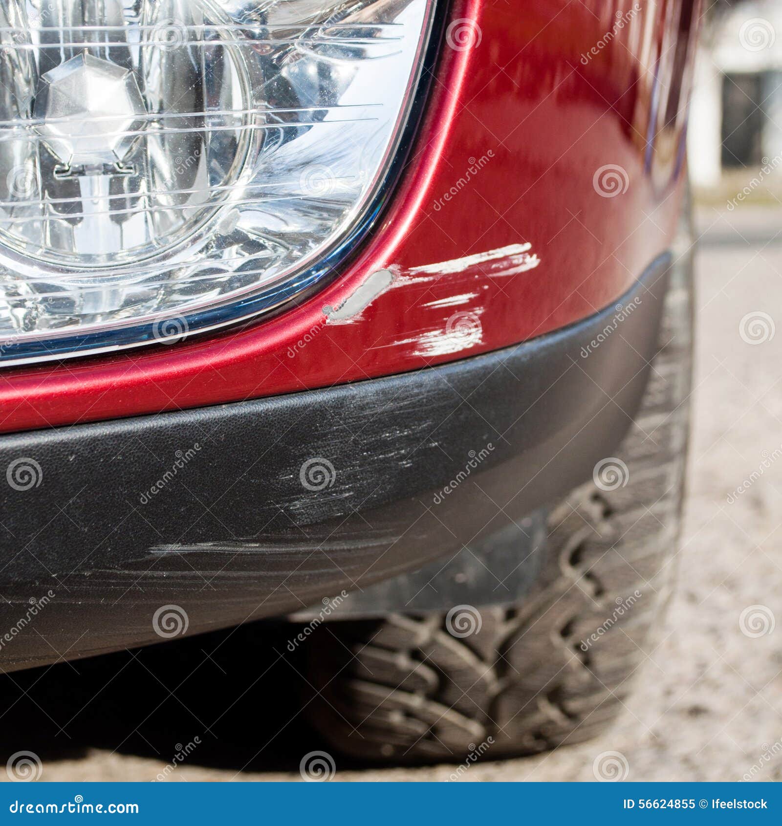 Scratch on a car s bumper stock image. Image of accident - 56624855