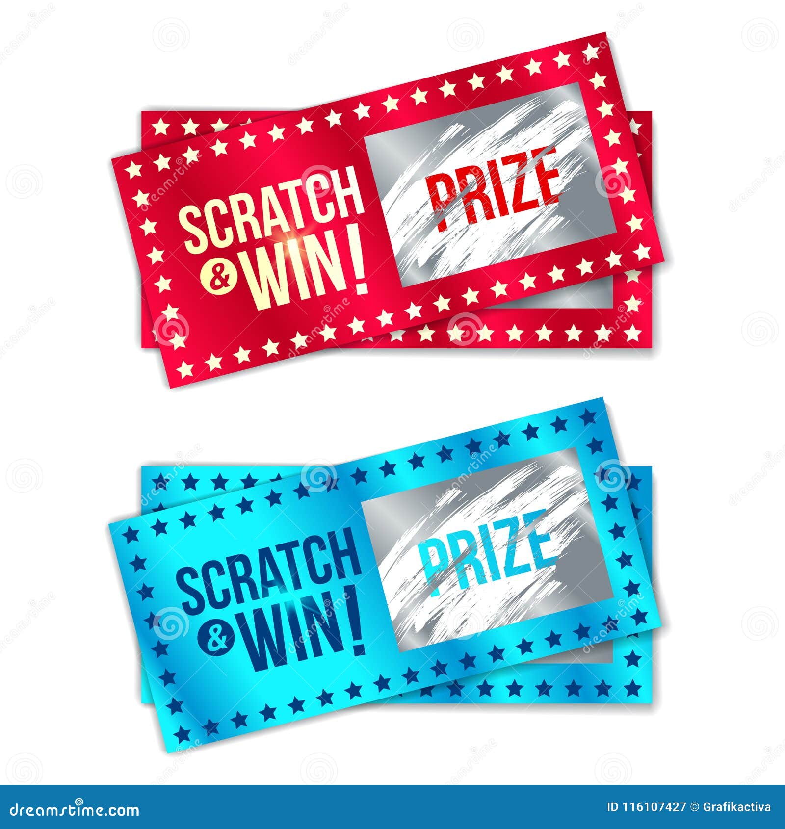 Scratch Card Game and Win. with Effect from Scratch Marks Stock Vector ...