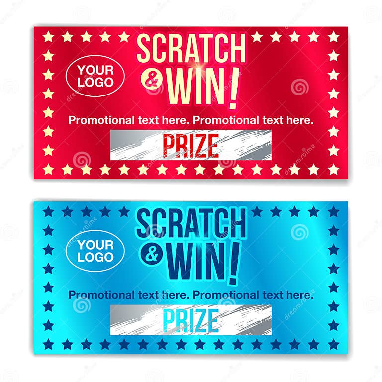Scratch Card Game and Win. with Effect from Scratch Marks Stock Vector ...