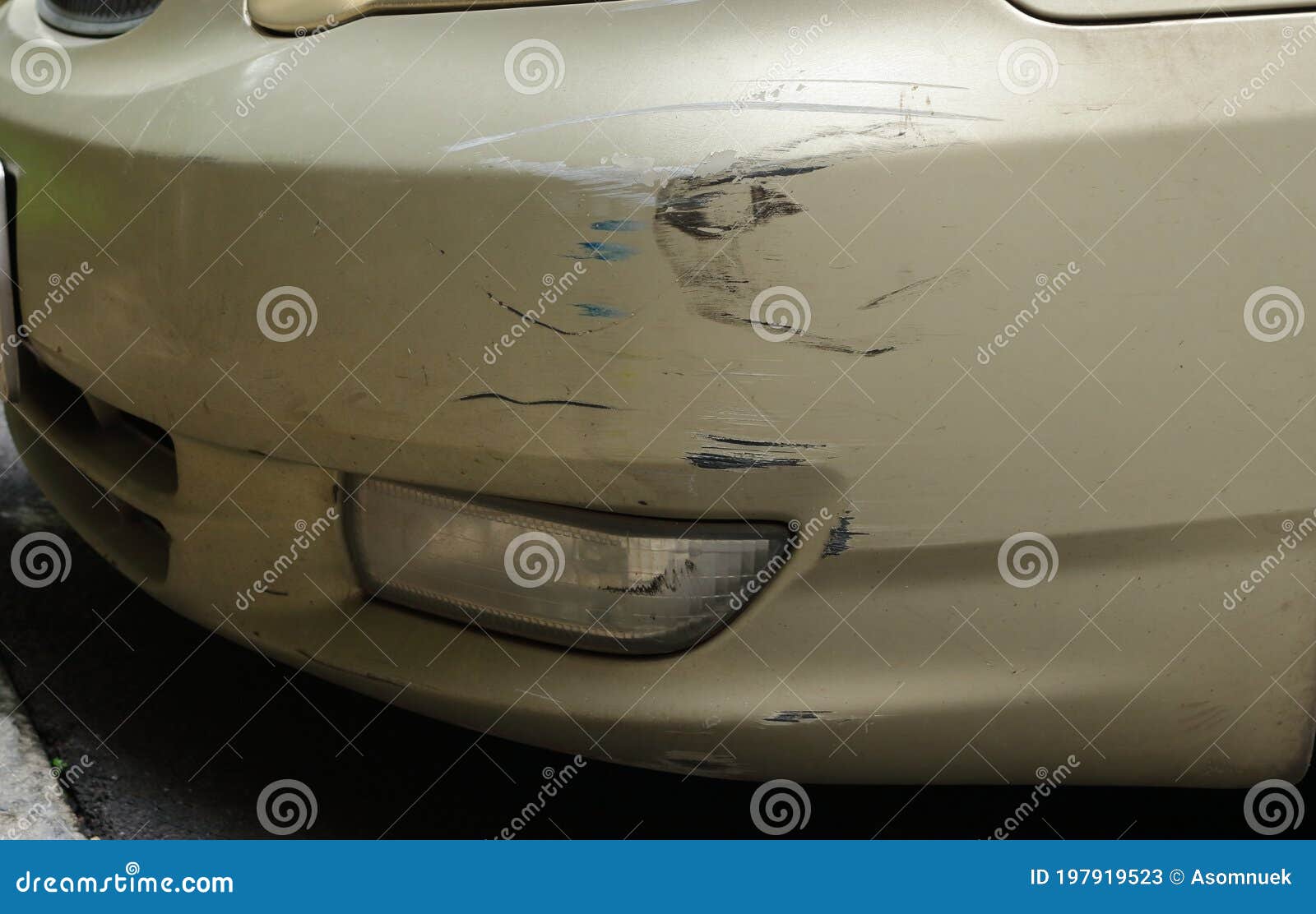 Scratch at the Front of Sedan Car Stock Image - Image of danger ...