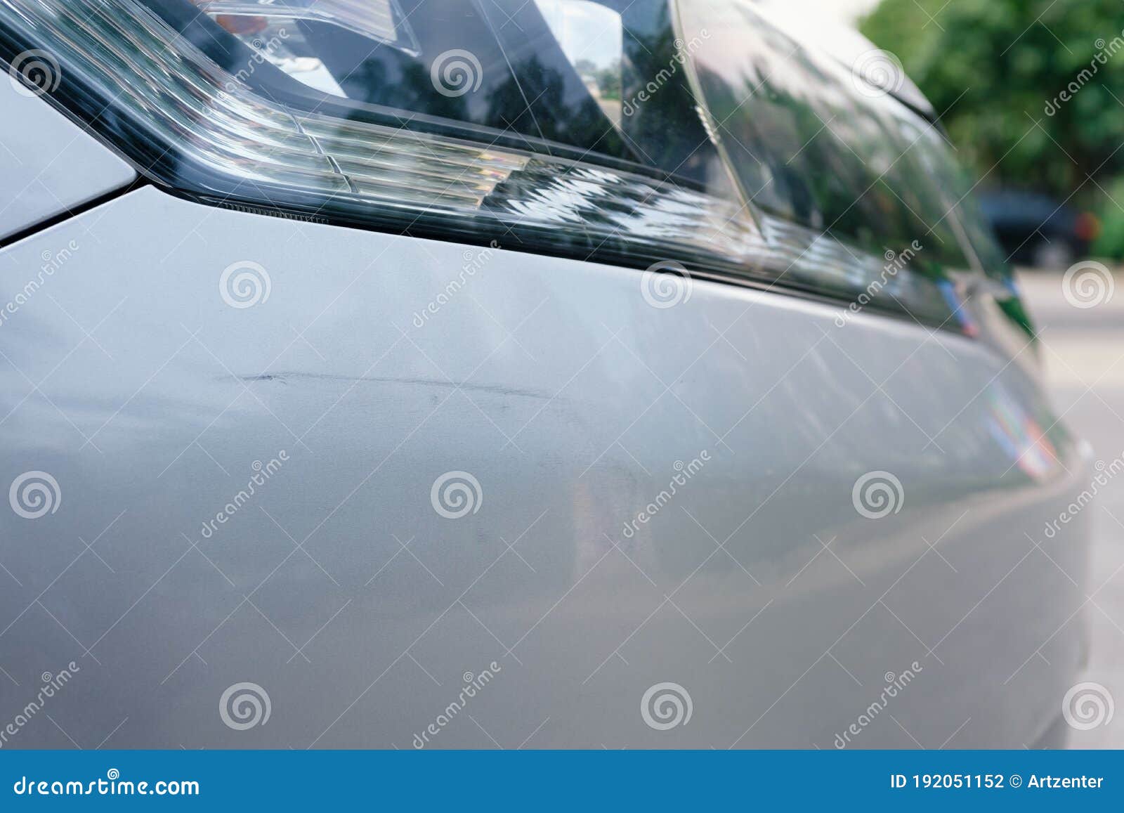Scratch on modern car stock photo. Image of machine - 192051152