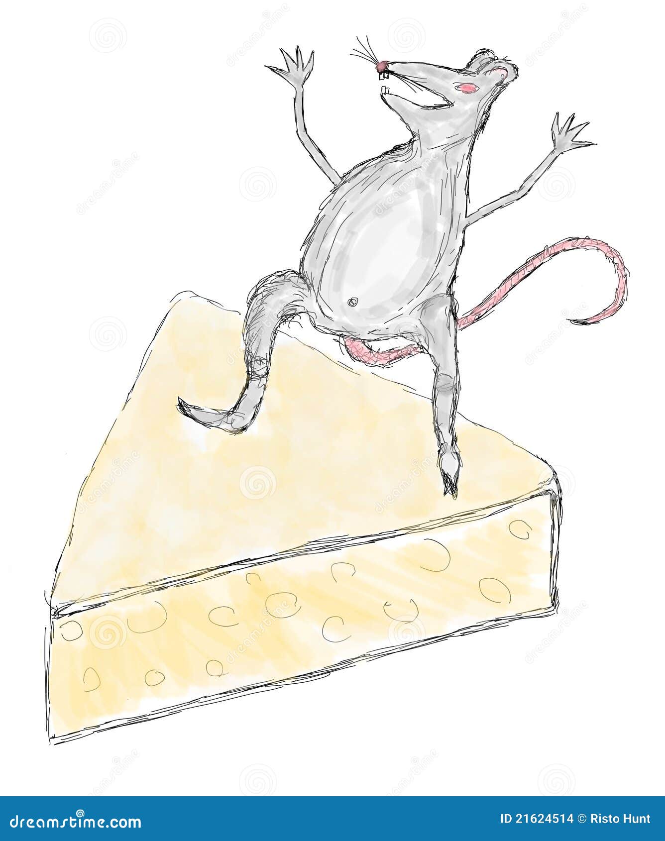 A Scratch of a Mouse on a Piece of Cheese Stock Illustration ...