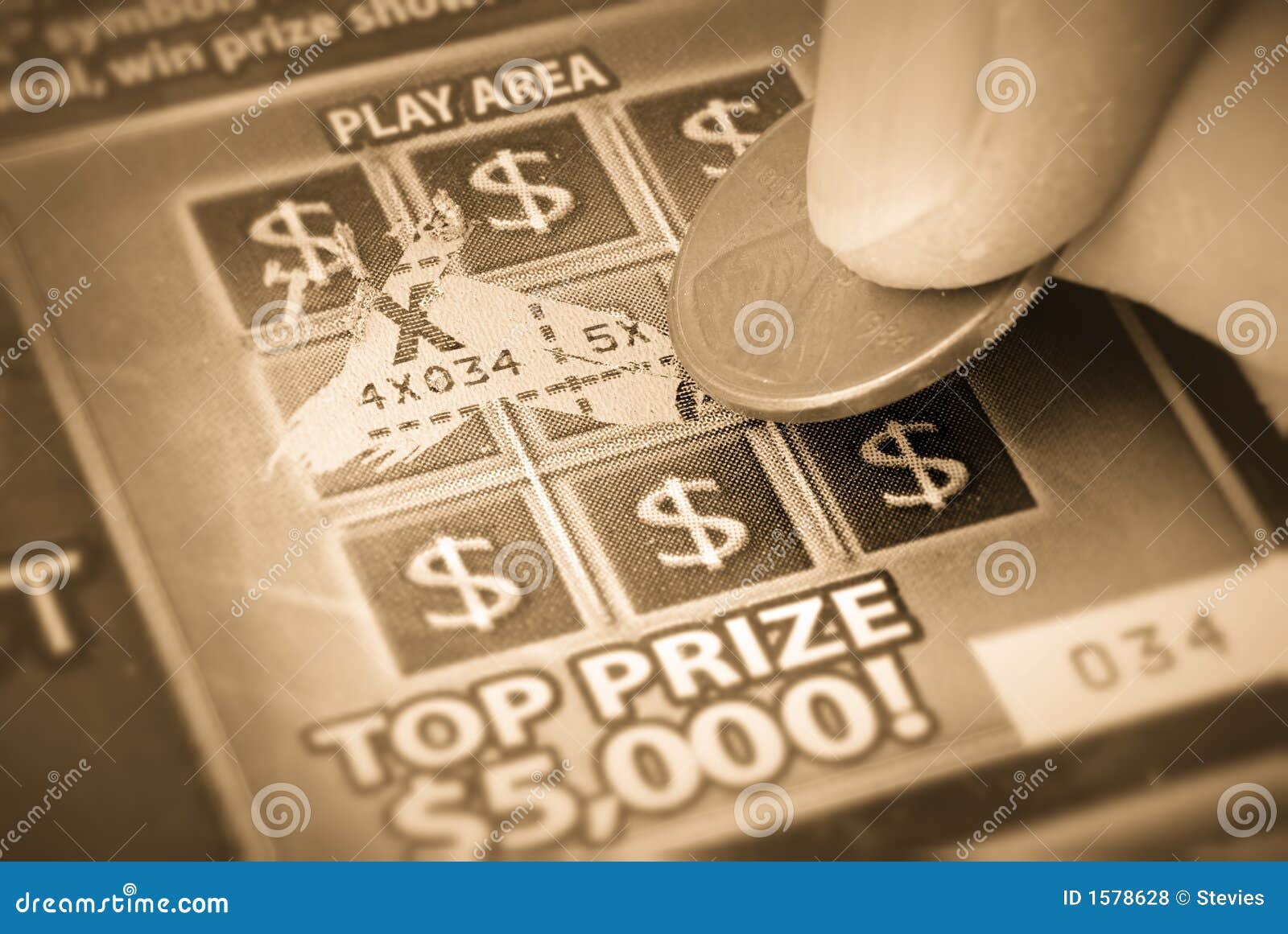 Scratch Off Gambling Ticket Stock Photo - Image of gamble, addiction ...