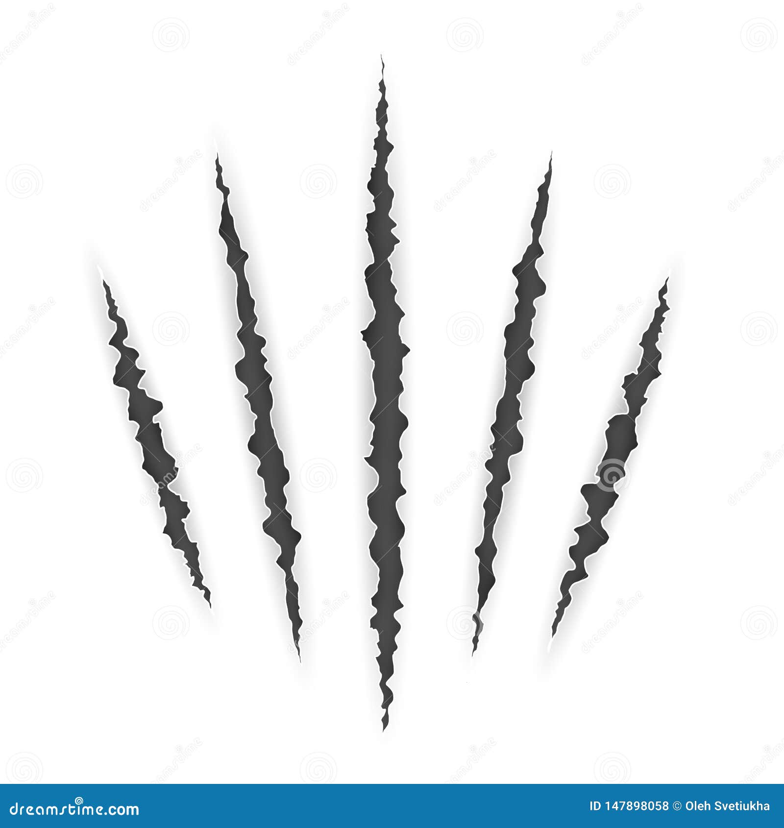 Scratch Set. Claws Scratching Animal Scrape Track Stock Vector ...