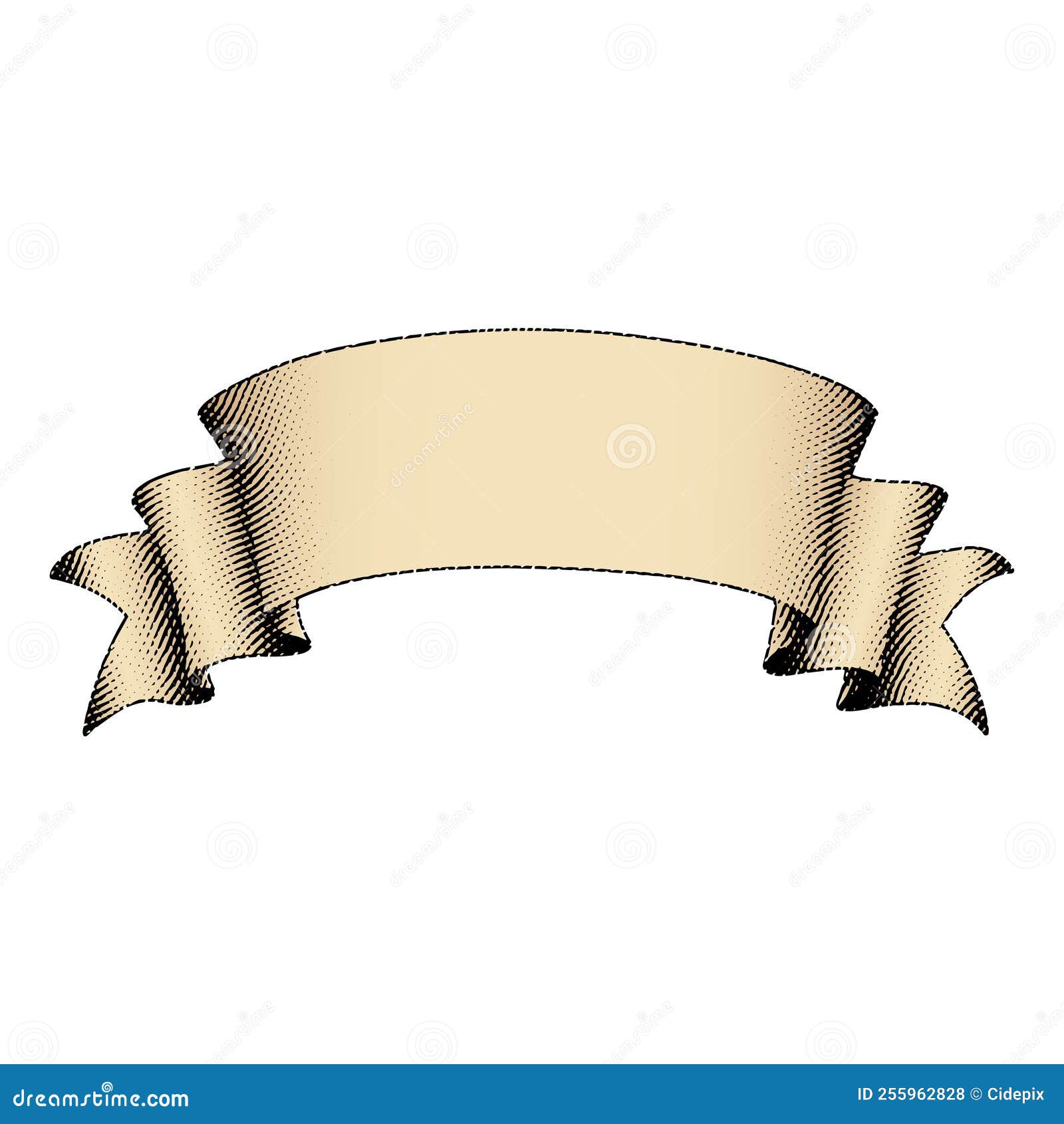 Scratchboard Engraved Banner with Beige Fill Stock Vector ...