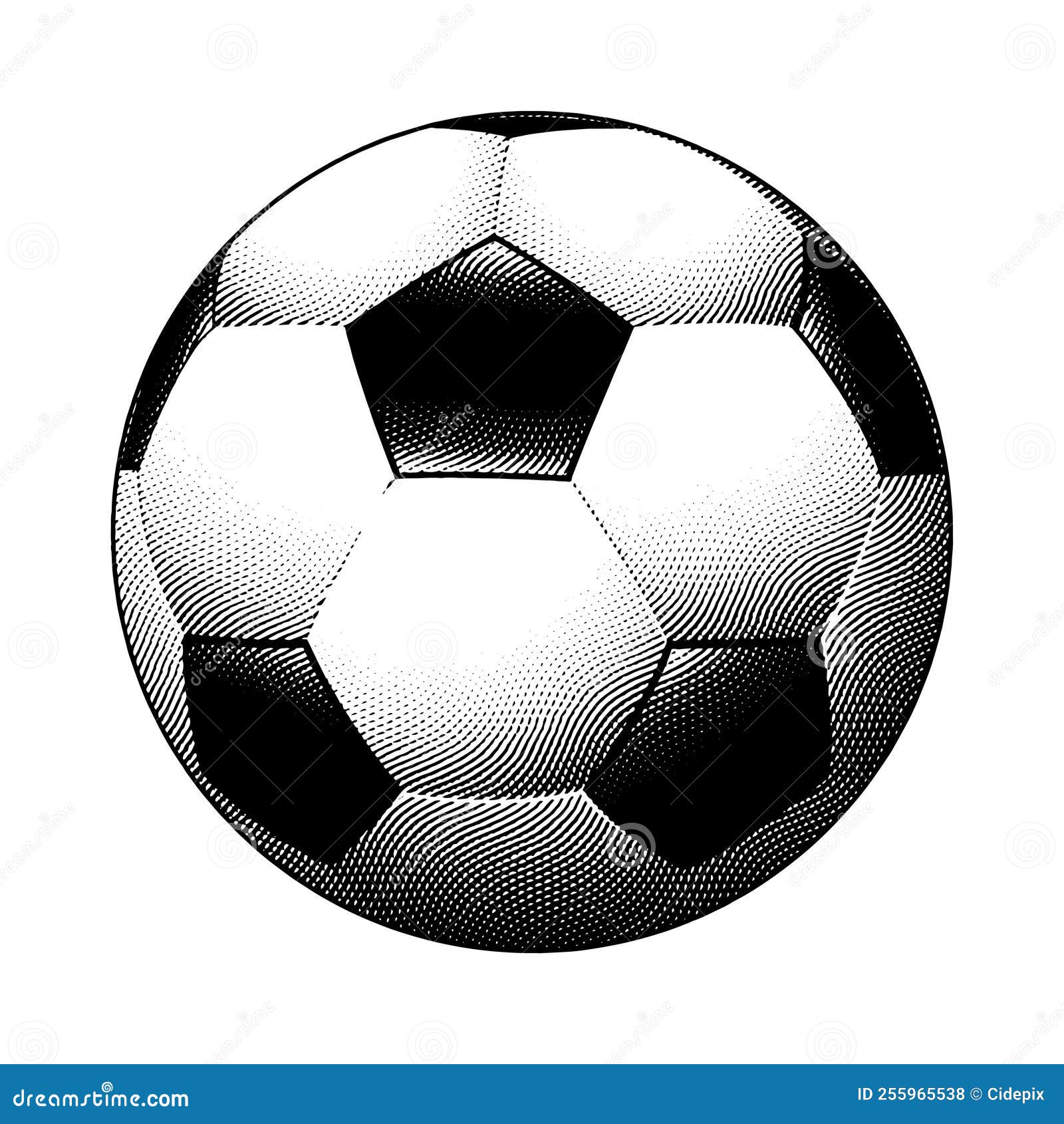 Scratchboard Engraved Football Stock Vector - Illustration of line ...