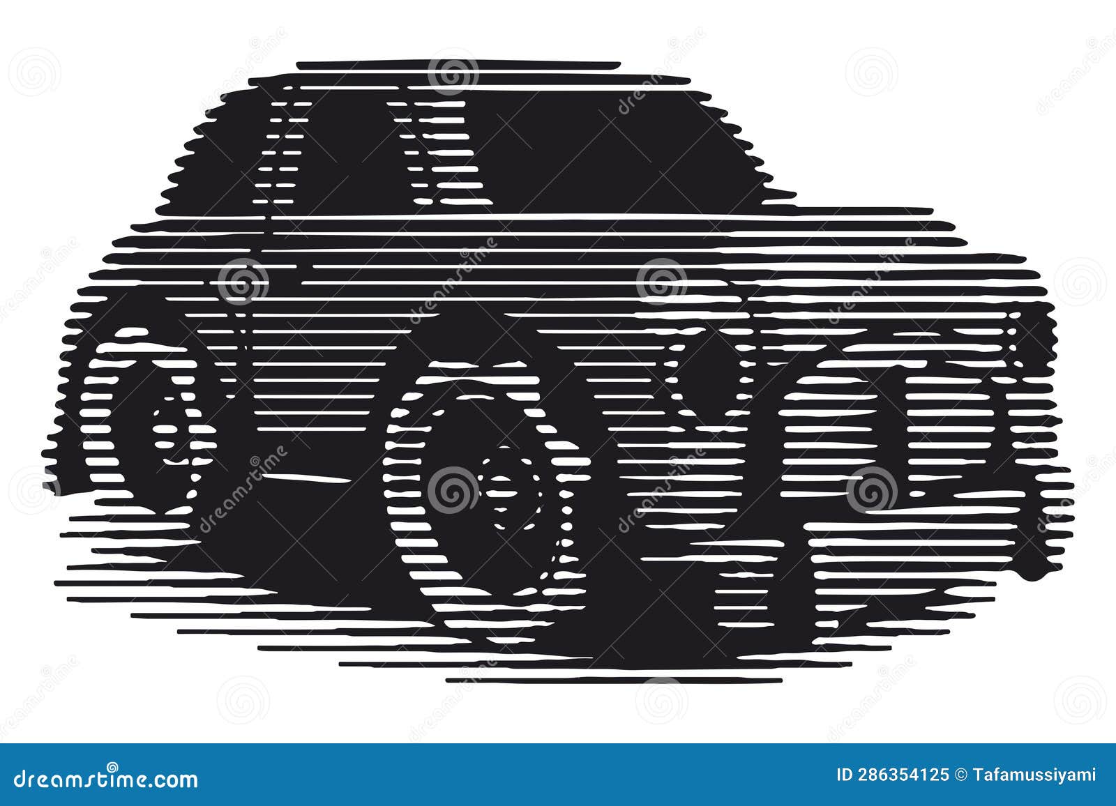 Scratchboard Style Vector Car Illustration Stock Vector - Illustration ...