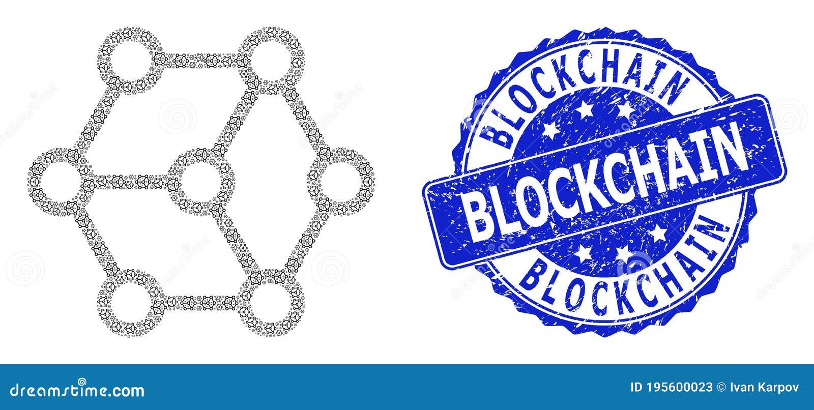 Scratched Blockchain Round Watermark and Recursion Blockchain Icon ...