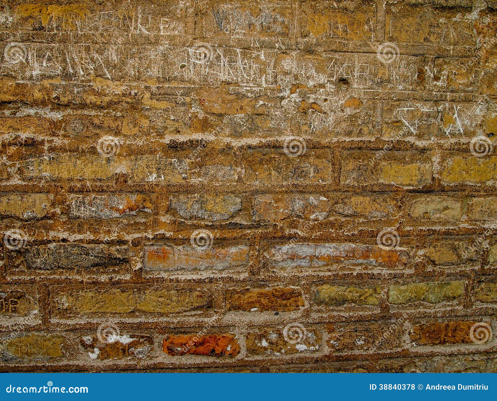 Scratched Bricks Wall stock photo. Image of blotch, ancient - 38840378