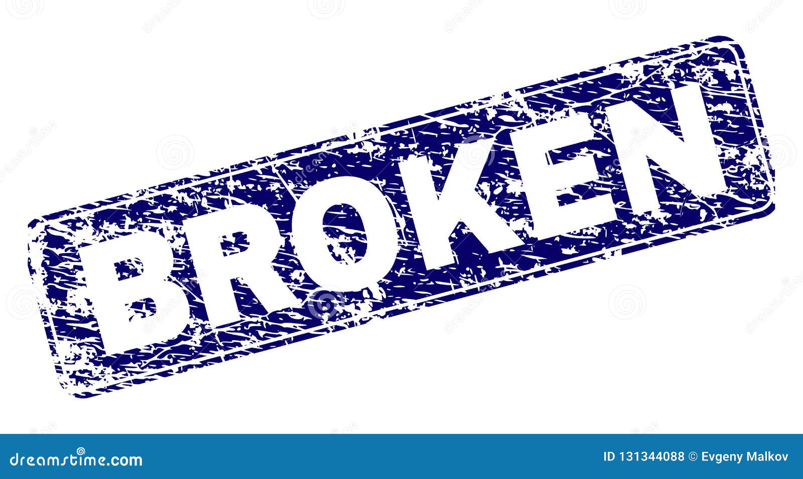 Scratched BROKEN Framed Rounded Rectangle Stamp Stock Vector ...