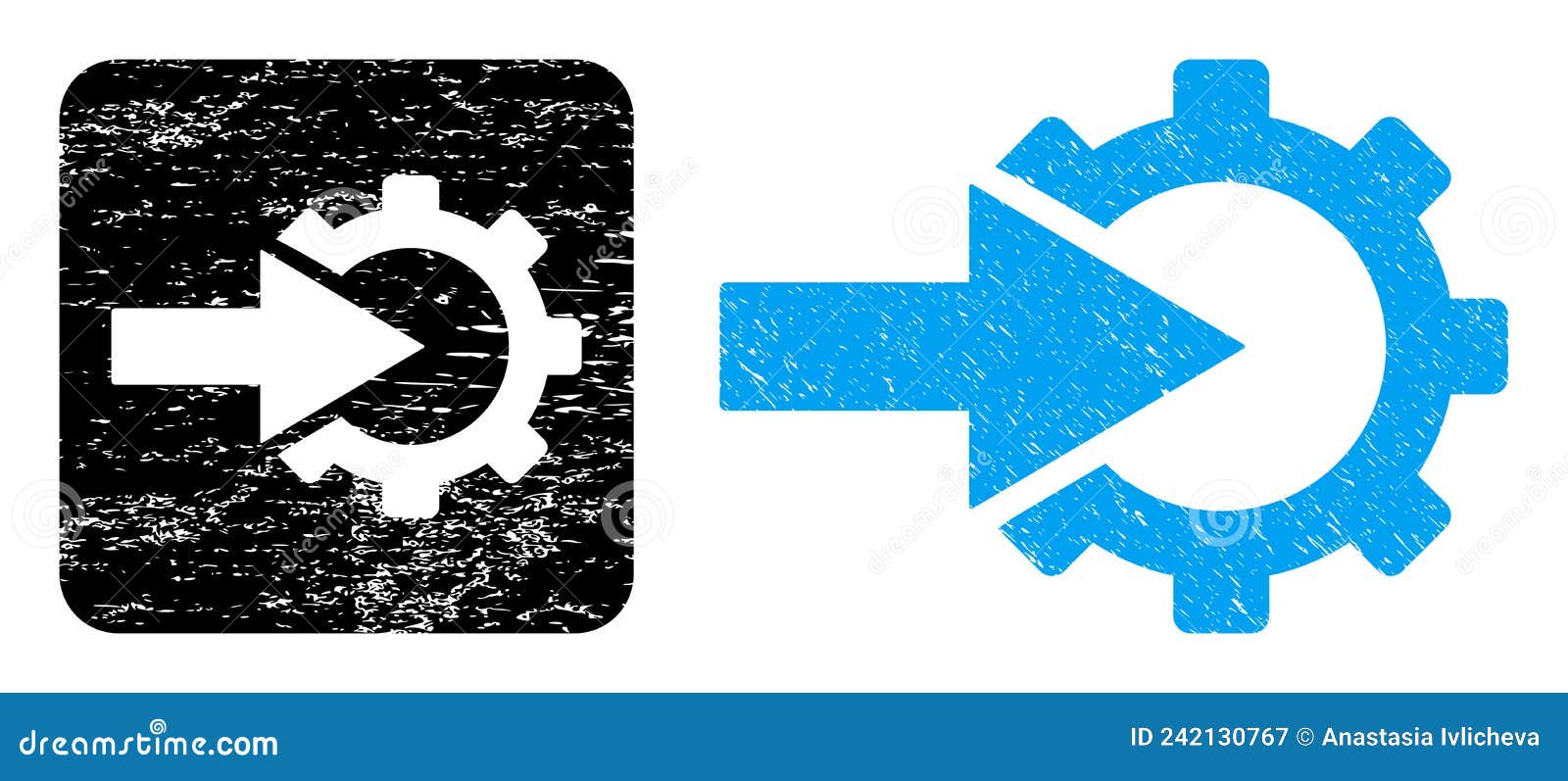 Scratched Cog Integration Stencil Seal Stock Vector - Illustration of ...