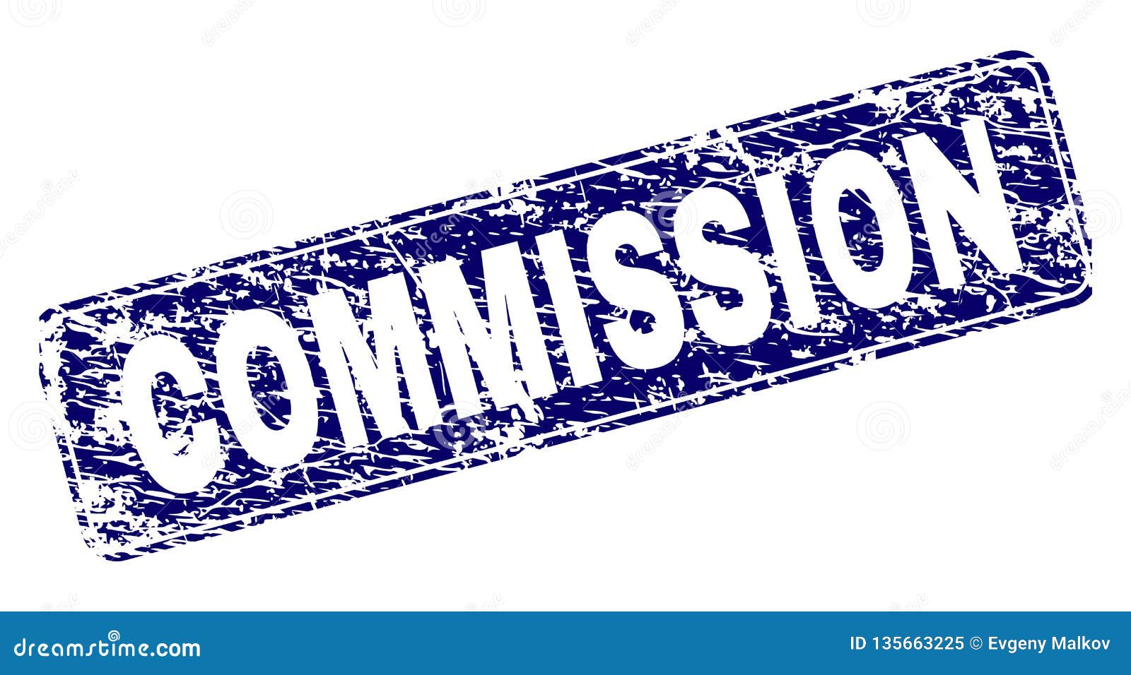 Scratched COMMISSION Framed Rounded Rectangle Stamp Stock Vector ...