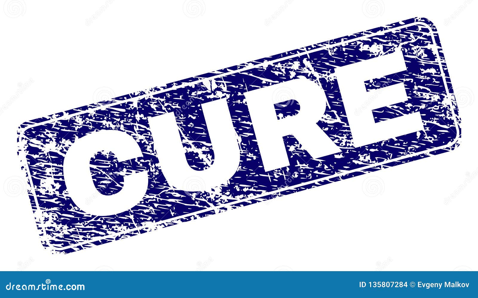 Scratched CURE Framed Rounded Rectangle Stamp Stock Vector ...