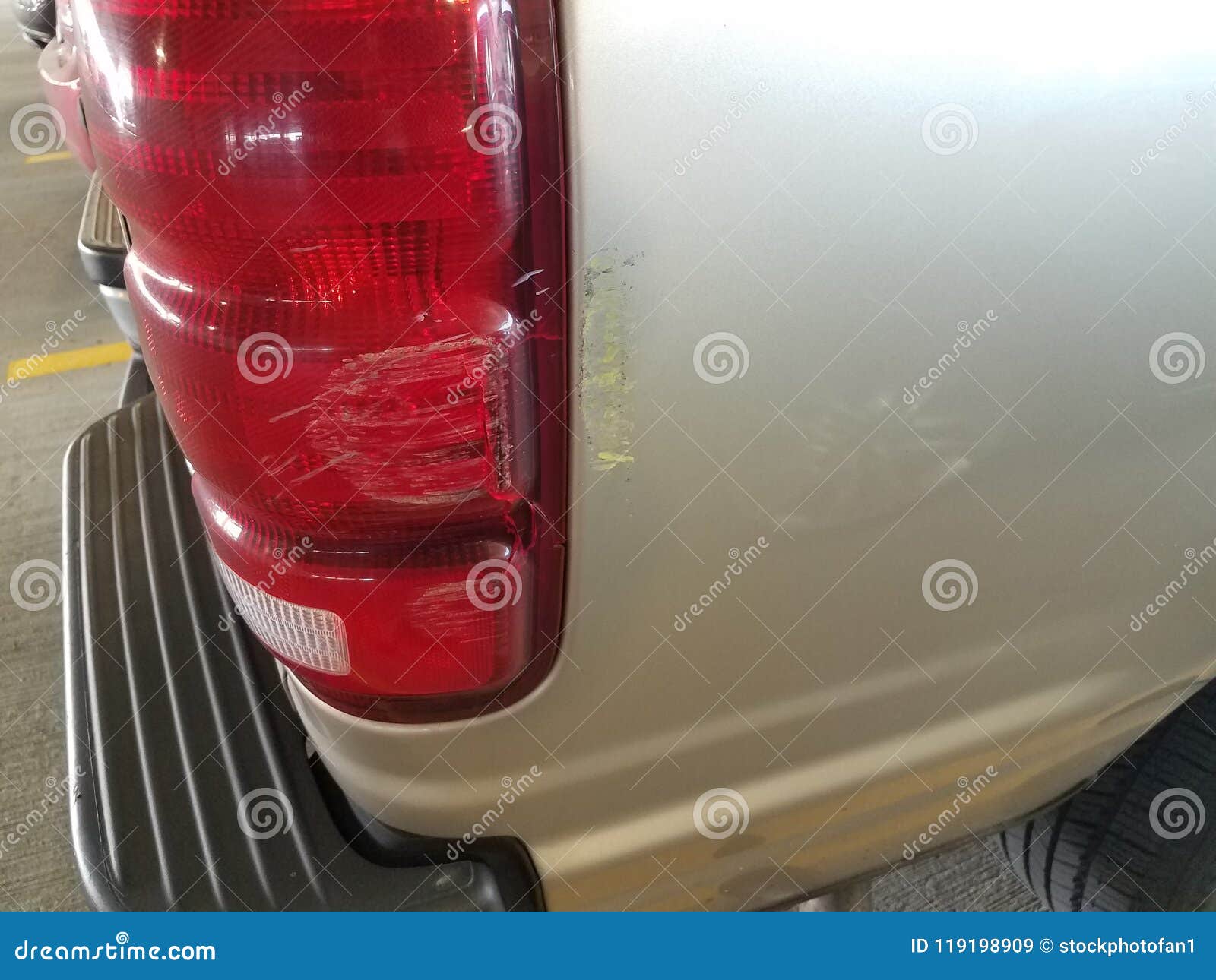 Scratched Reflector on Automobile Stock Image - Image of worn, truck ...