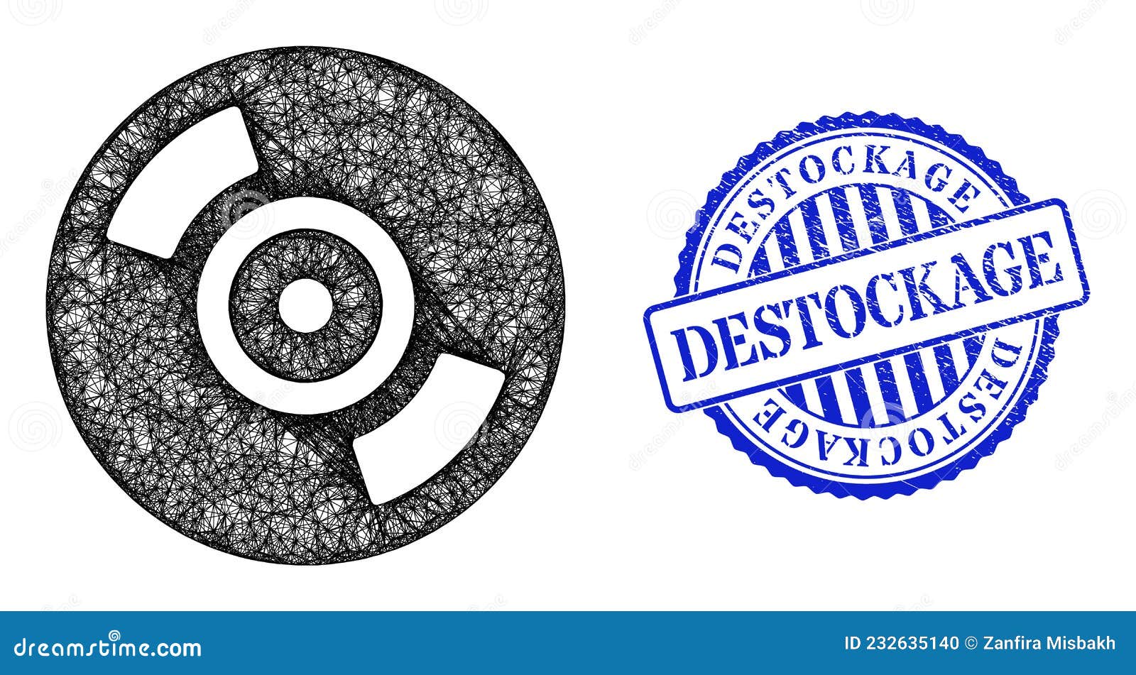 Scratched Destockage Seal and Net CD Disc Mesh Stock Vector ...