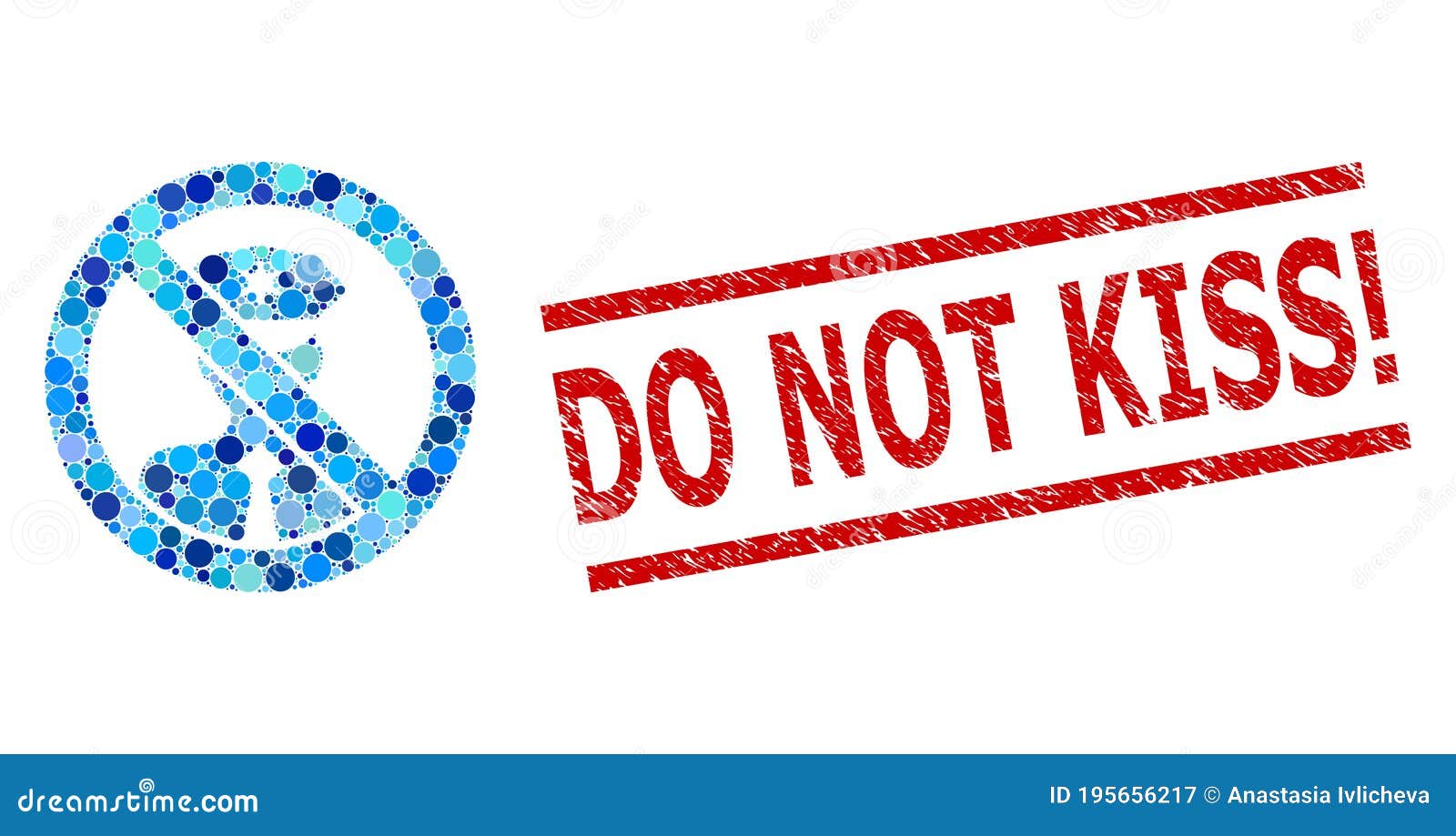 Scratched Do Not Kiss! Stamp Print and Stop Policeman Mosaic of Rounded ... Scratched Do Not Kiss! Stamp Print and Stop Policeman Mosaic of Rounded ...