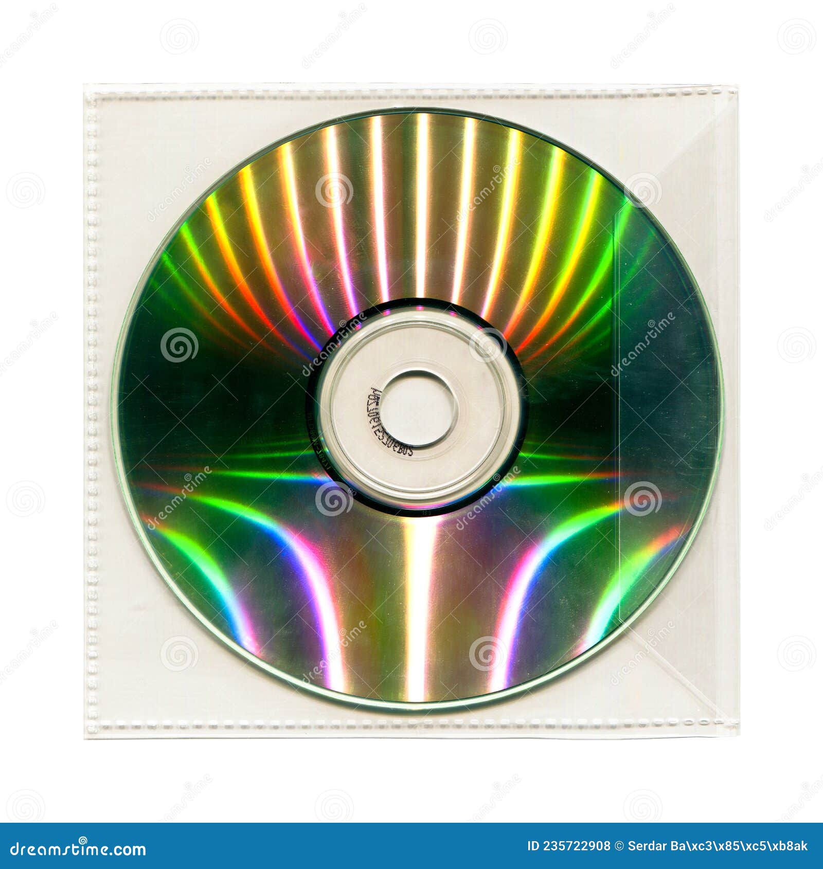 Scratched and Dusty Compact Disk CD or DVD, Isolated on a White ...