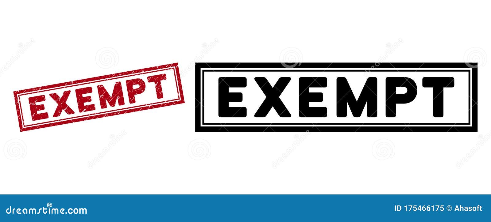 Scratched Exempt Rectangle Frame Stamp Seal Stock Illustration ...