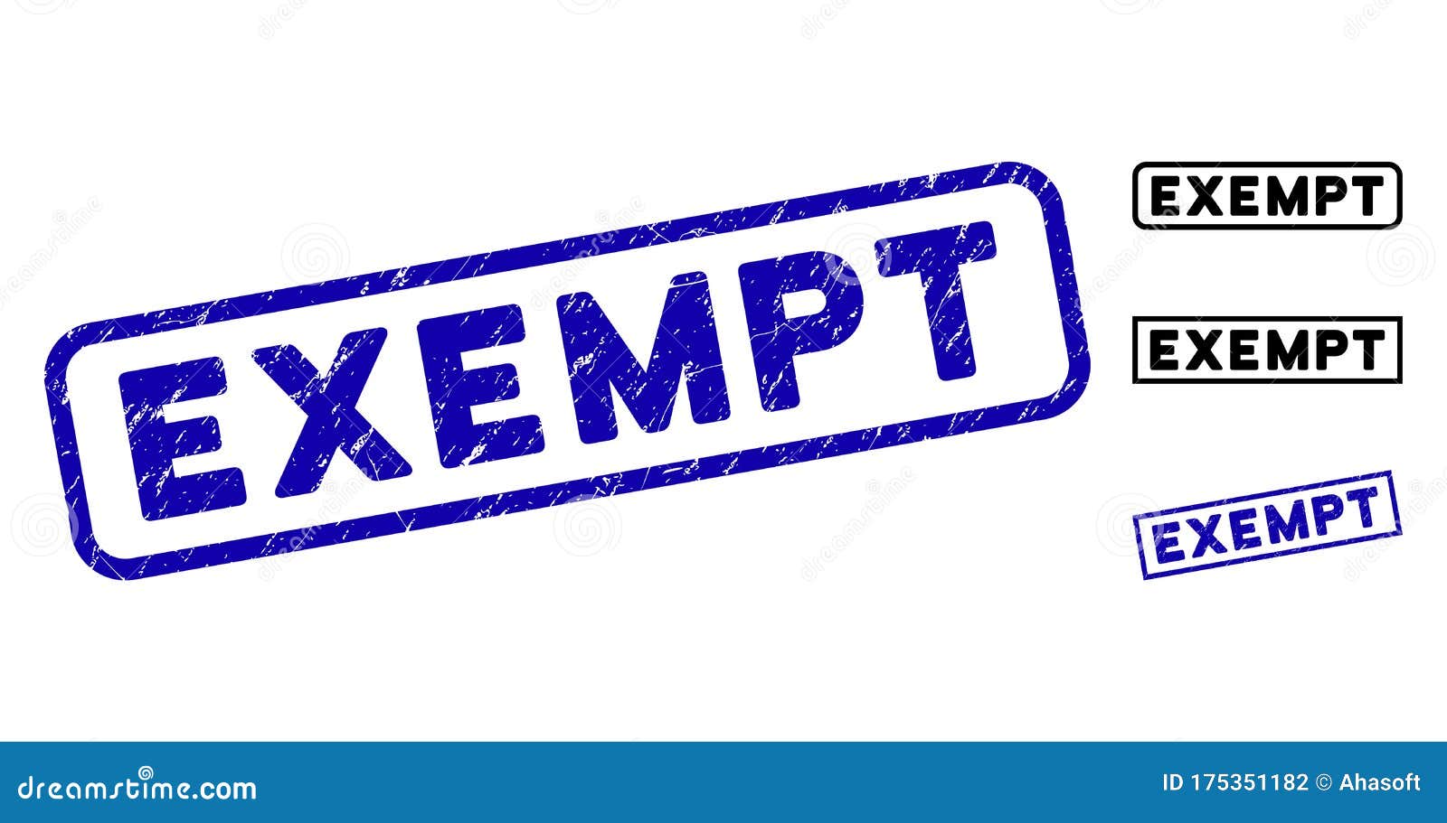 Scratched Exempt Rectangle Stamps Stock Illustration - Illustration of ...