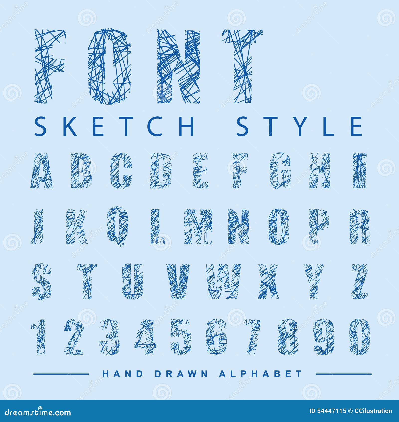 Scratched Font Style Alphabet, Vector Illustration Stock Vector ...