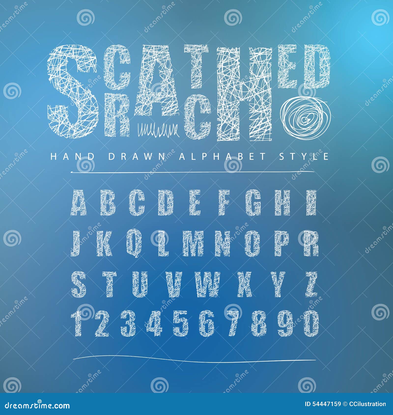 Scratched Font Style Alphabet, Vector Illustration Stock Vector ...