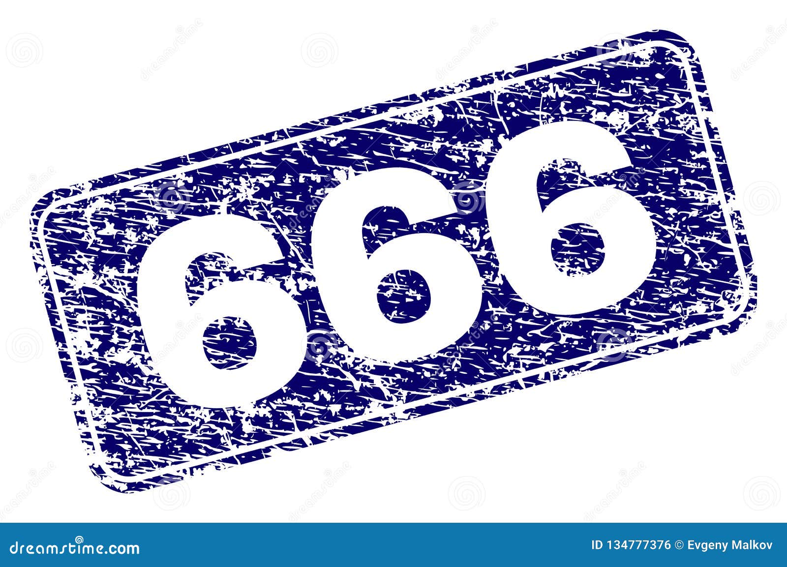 Scratched 666 Framed Rounded Rectangle Stamp Stock Vector ...