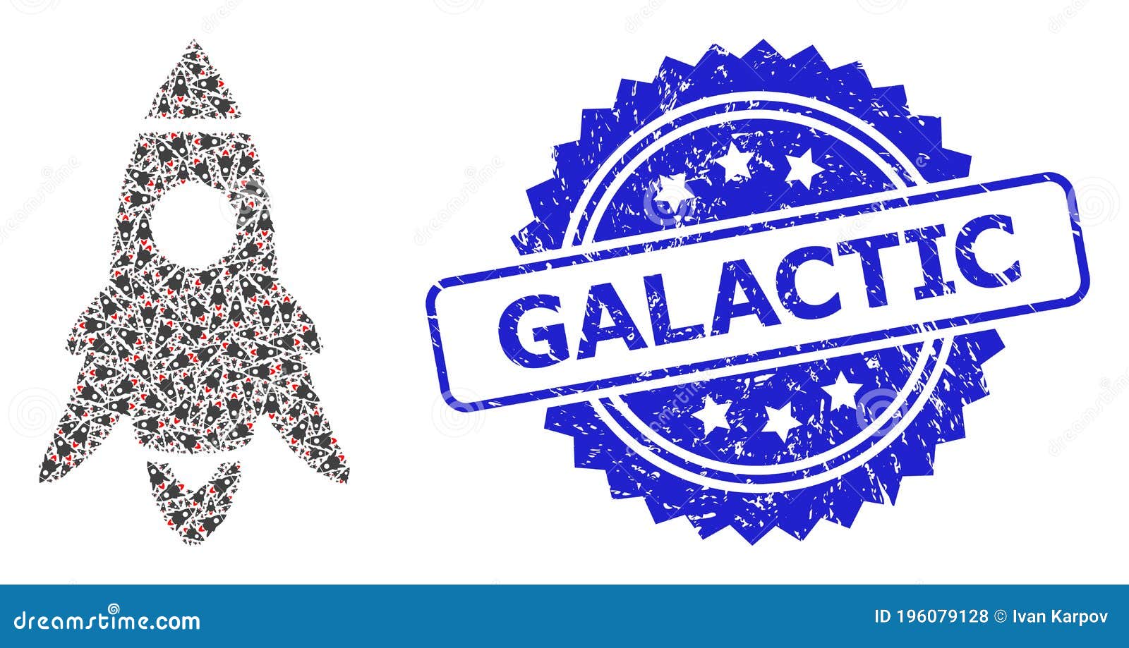 Scratched Galactic Watermark and Recursion Rocket Start Icon Collage ...