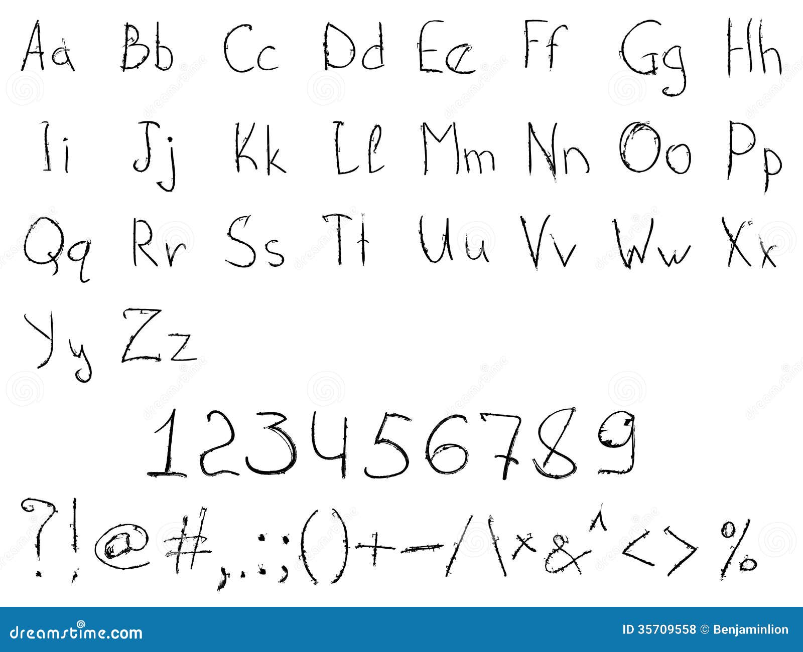 Scratched Handdrawn Alphabet Stock Vector - Illustration of pencil ...