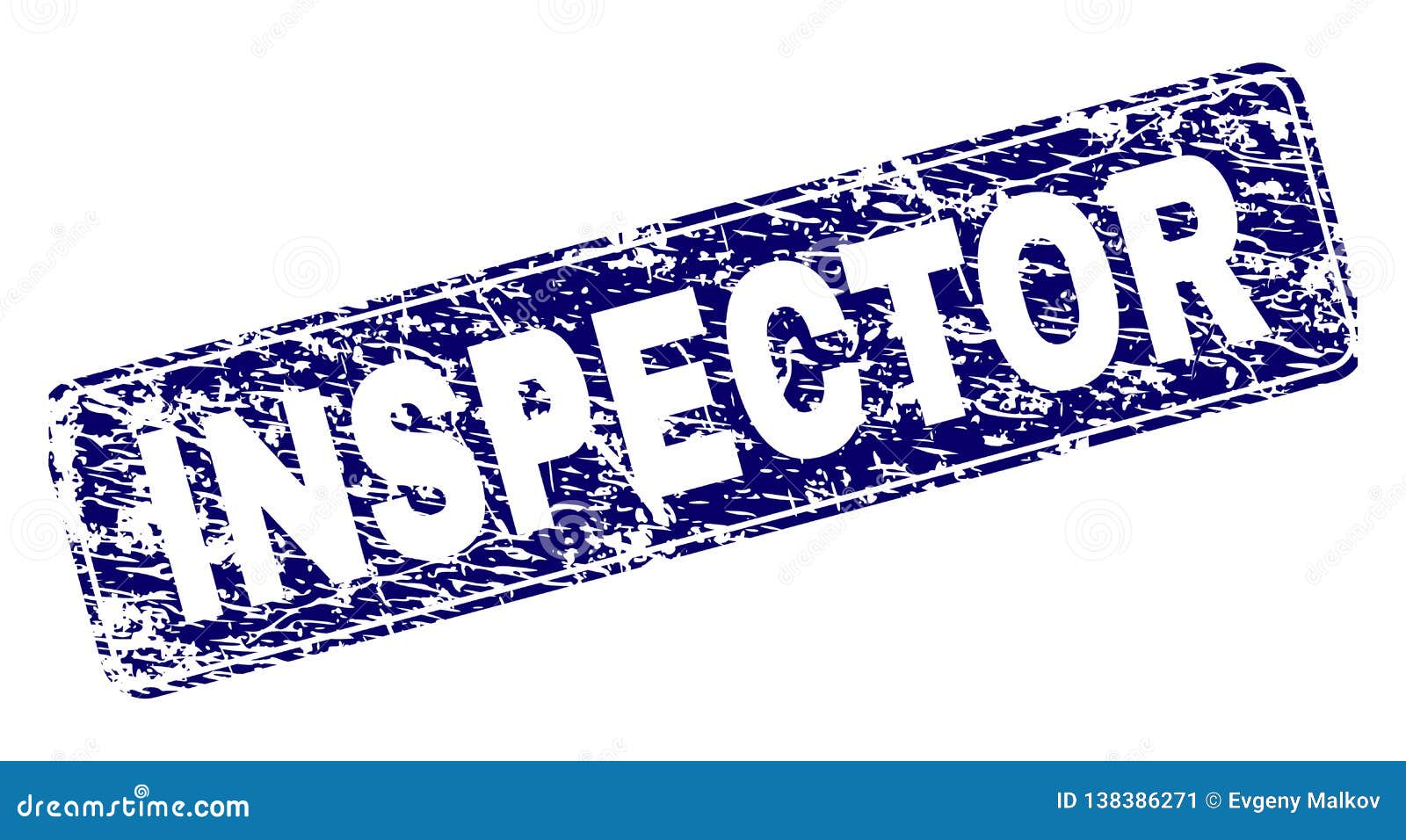 Scratched INSPECTOR Framed Rounded Rectangle Stamp Stock Vector ...