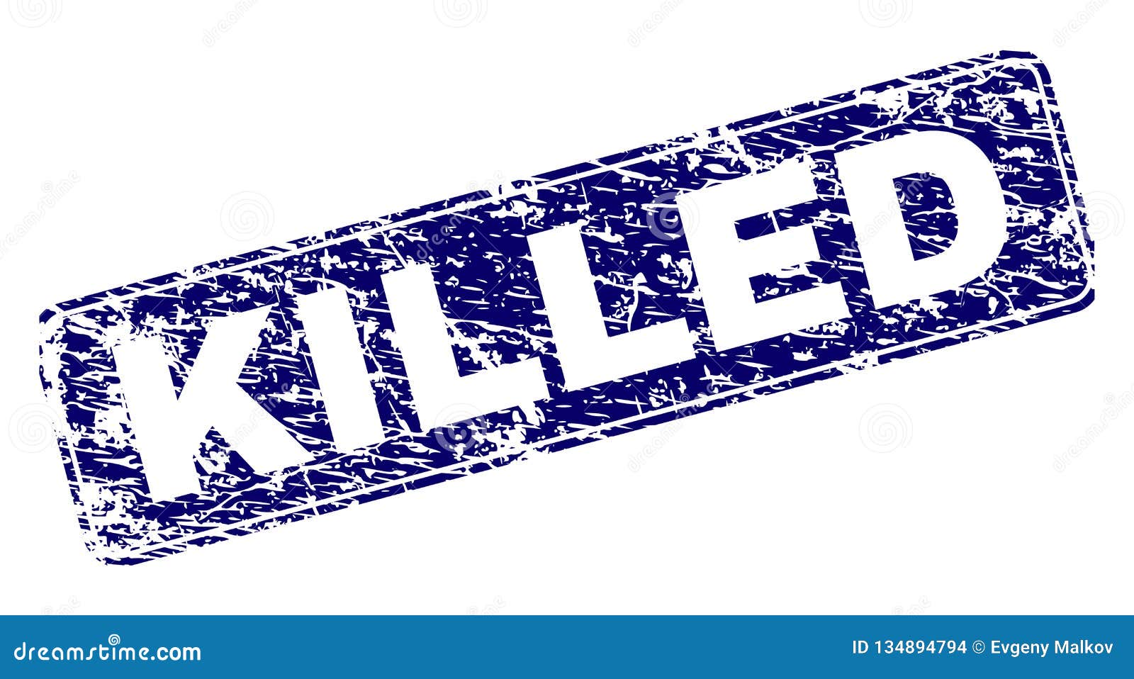 Scratched KILLED Framed Rounded Rectangle Stamp Stock Vector ...