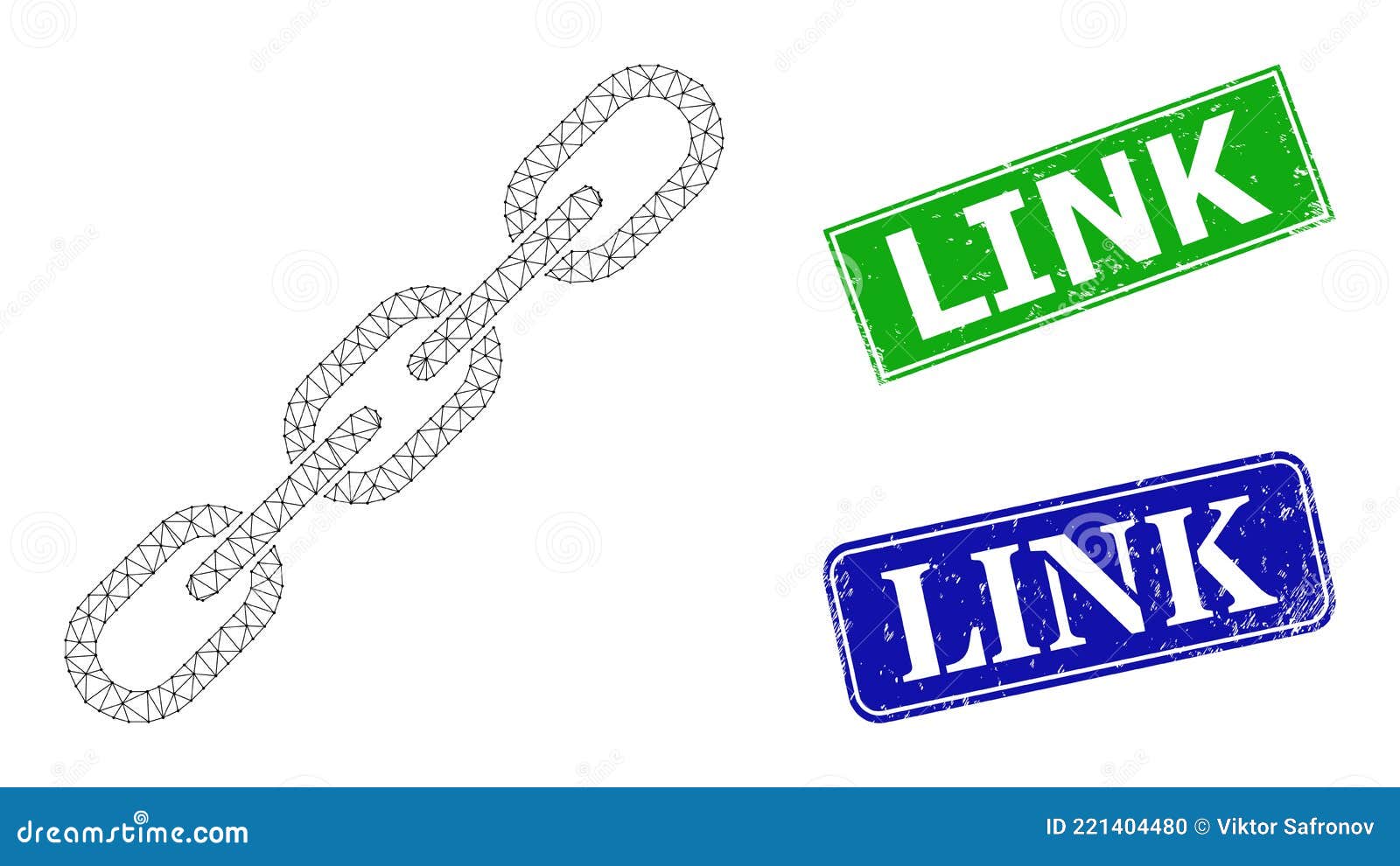 Scratched Link Stamps and Triangular Mesh Chain Integrity Icon Stock ...