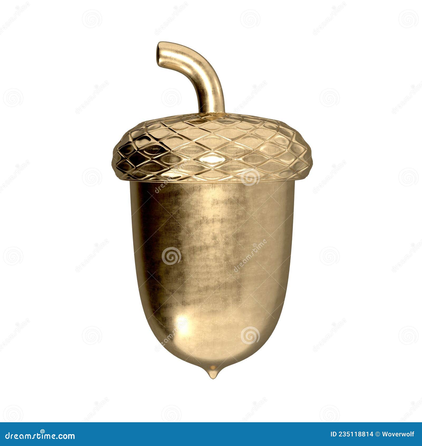 Scratched Metal Acorn 3d Rendering Stock Illustration - Illustration of ...