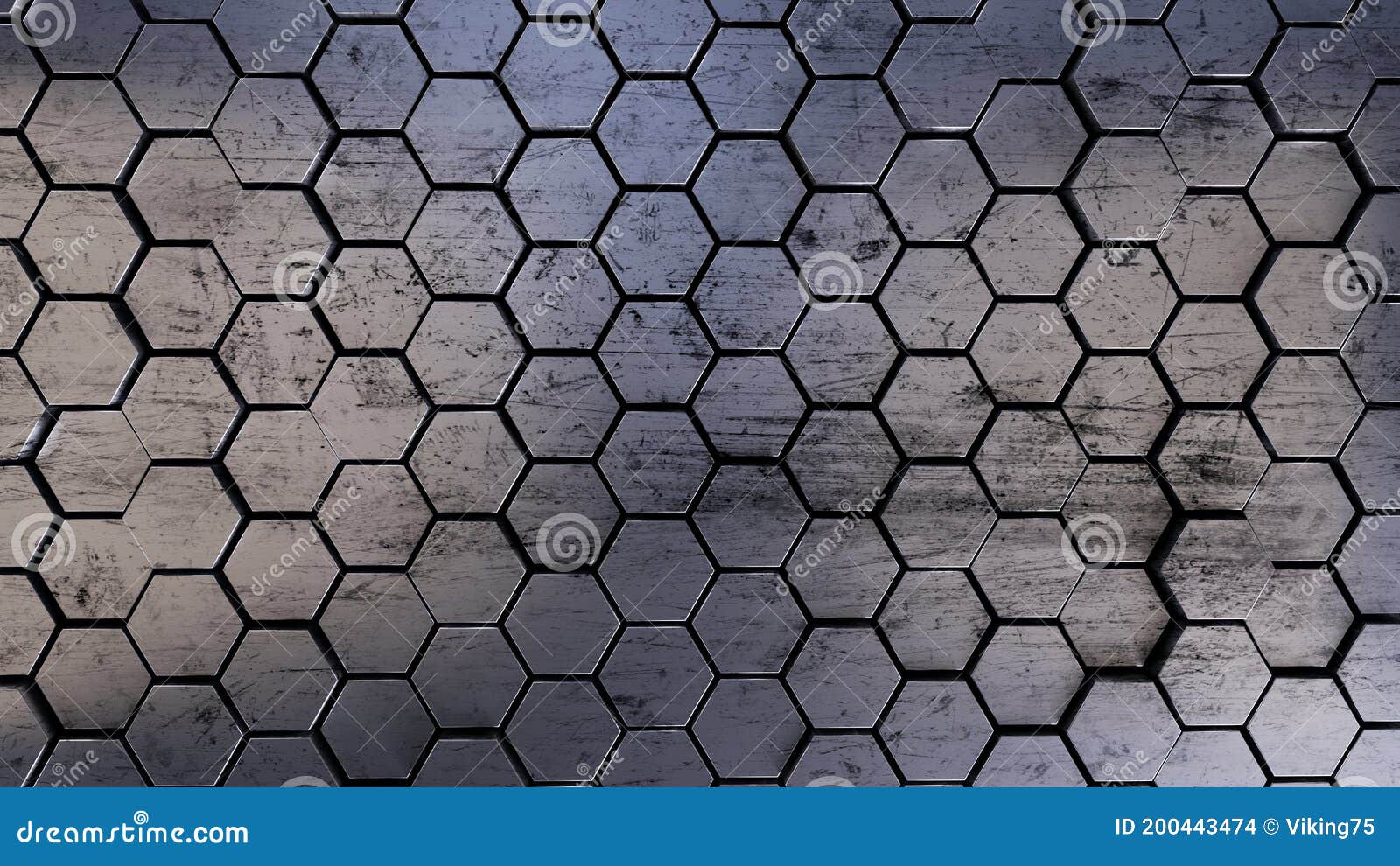 Scratched Metal Hexagons Background Stock Illustration - Illustration ...