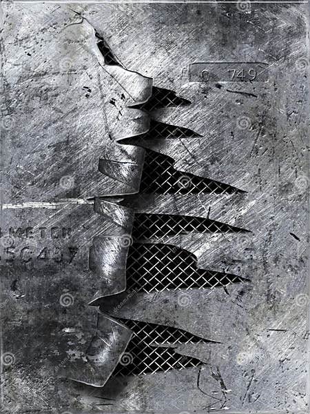 Scratched metal ripped stock illustration. Illustration of futuristic ...