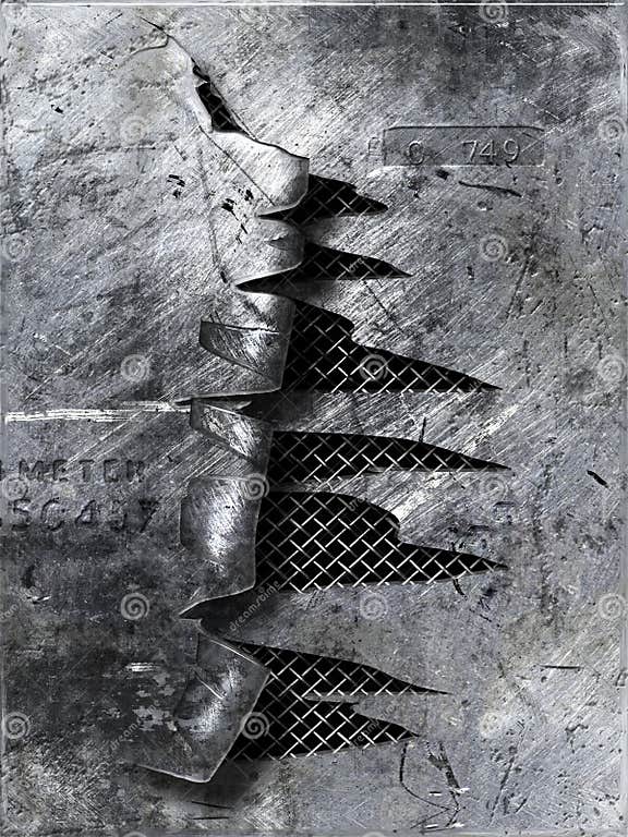 Scratched metal ripped stock illustration. Illustration of futuristic ...