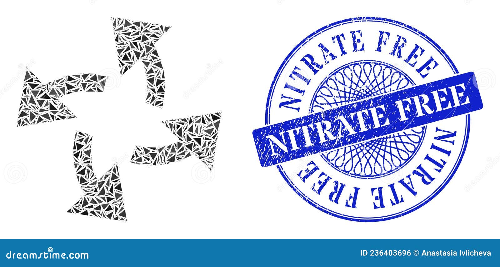 Scratched Nitrate Free Seal and Triangle Centrifugal Arrows Mosaic ... Scratched Nitrate Free Seal and Triangle Centrifugal Arrows Mosaic ...