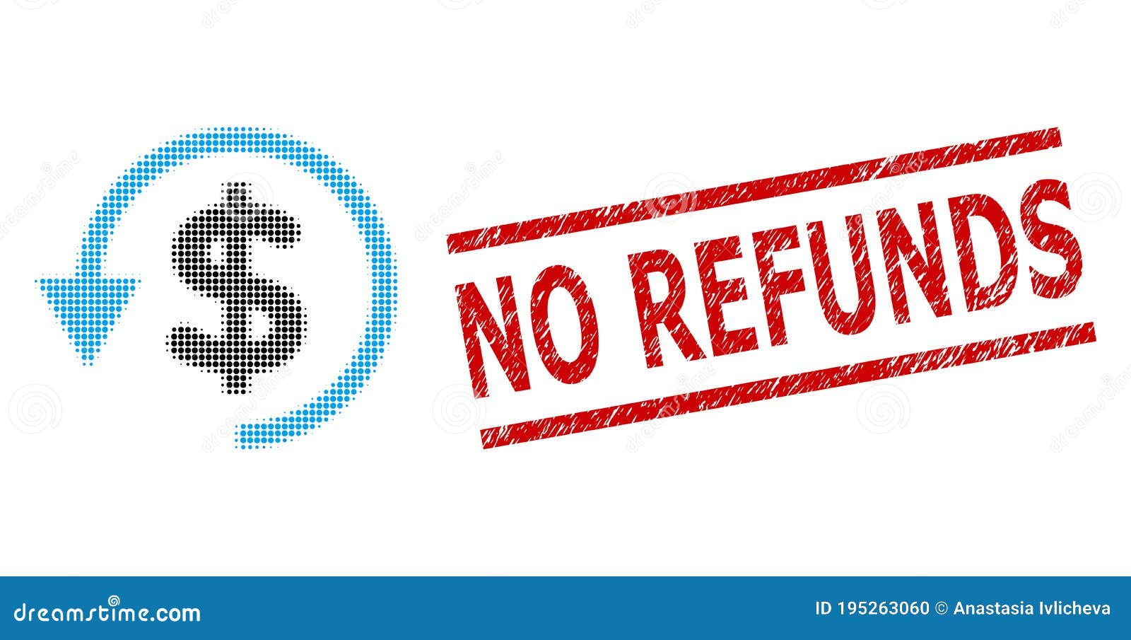 Scratched No Refunds Stamp and Halftone Dotted Chargeback Stock Vector ...