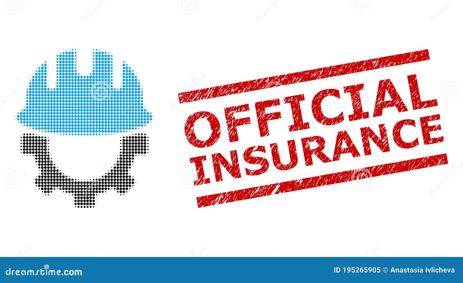 Scratched Official Insurance Seal and Halftone Dotted Development ...