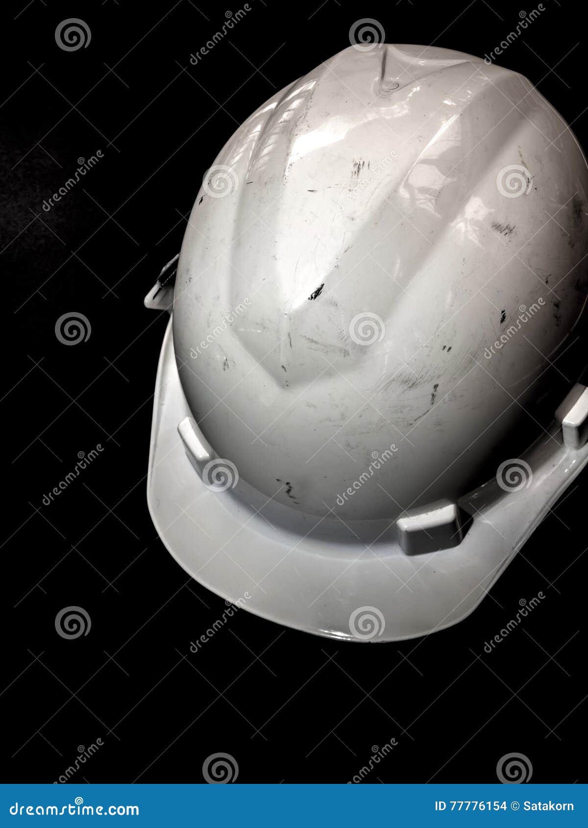Scratched on the Old Safety Helmet Stock Photo - Image of equipment ...