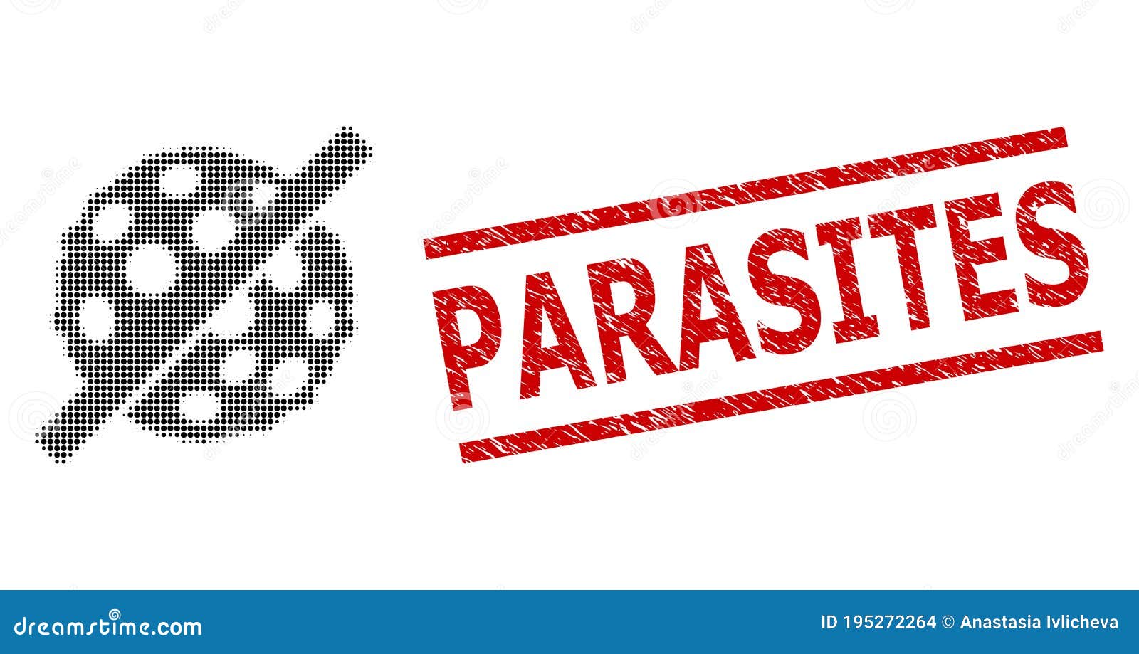 Scratched Parasites Seal Stamp and Halftone Dotted No Microbe Spore ... Scratched Parasites Seal Stamp and Halftone Dotted No Microbe Spore ...