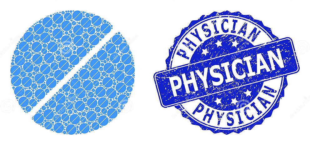 Scratched Physician Round Seal and Recursion Medication Tablet Icon ... Scratched Physician Round Seal and Recursion Medication Tablet Icon ...