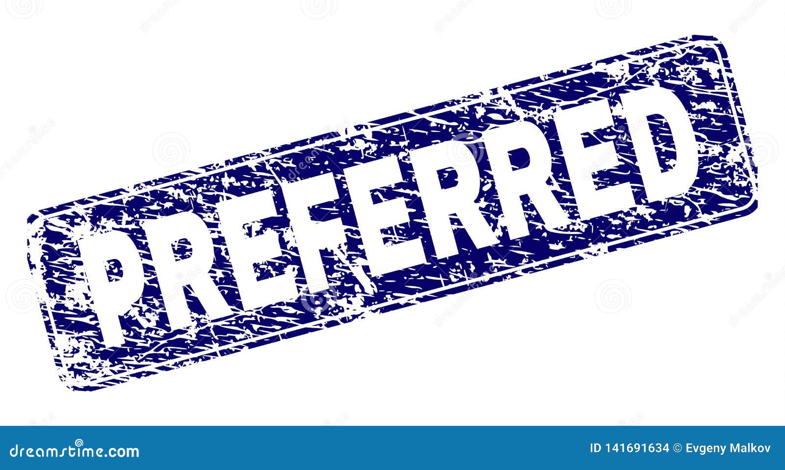 Scratched PREFERRED Framed Rounded Rectangle Stamp Stock Vector ...